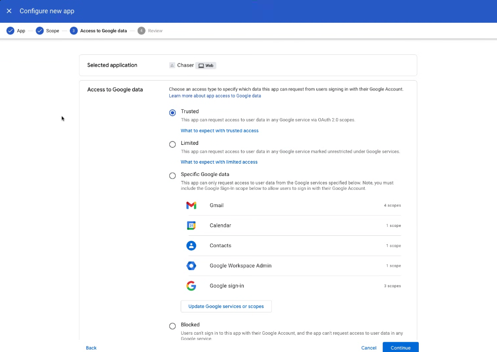 Connect your email to Chaser